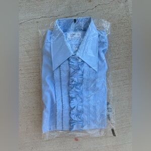 After Six | Shirts | Vintage 96s Powder Blue Tuxedo Ruffled Shirt Prom ...